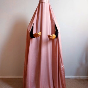 Blush Pink Color Silk Afghan Burqa Cape, Full Niqab Veil, Saudi Abaya ...