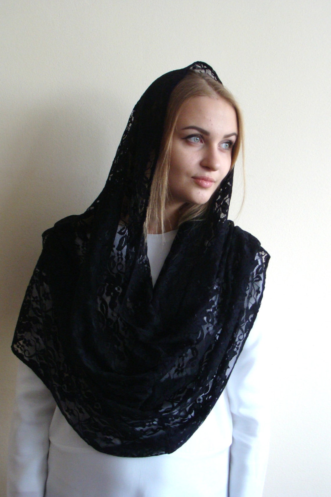 Infinity Black Lace Scarfonix Hijab Catholic Veil Chapel - Etsy