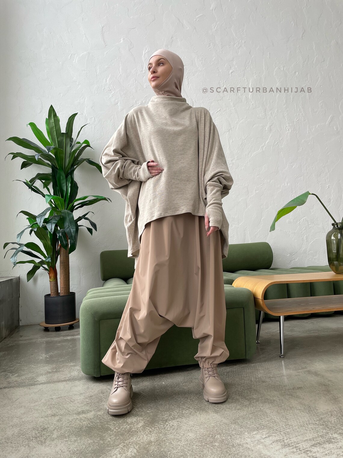 Beige Wool Jersey Long Sleeve Tunic With Waterproof Beige Skirt - Etsy
