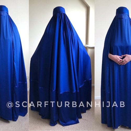 Warm Blue Afghan Burqa Plush Velour Khimar Cape Niqab Full - Etsy