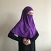 Purple Niqab Transformer, Traditional Hijab, 1 Piece Hijab, Ready to ...