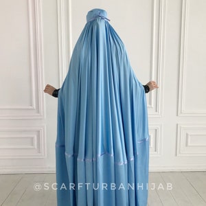 Sky Blue Afghan Burqa, Silk Khimar Cape, Niqab, Full Long Hijab - Etsy