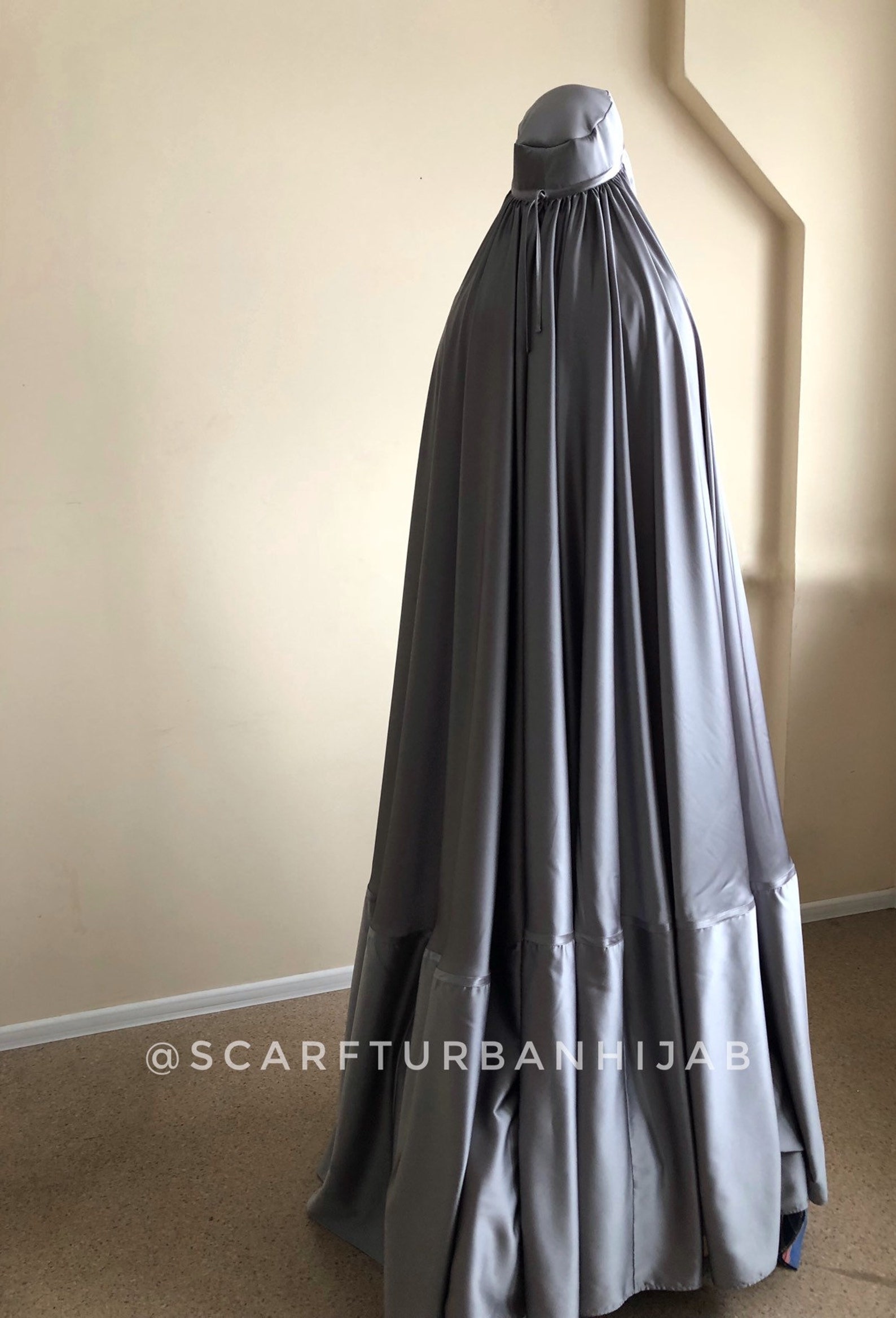 Silver Gray Afghan Burqa Silk Khimar Cape Niqab Full Long - Etsy