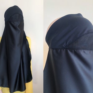 Cappuccino Silk Stylish Niqab With Netting Veil , Traditional Burqa ...