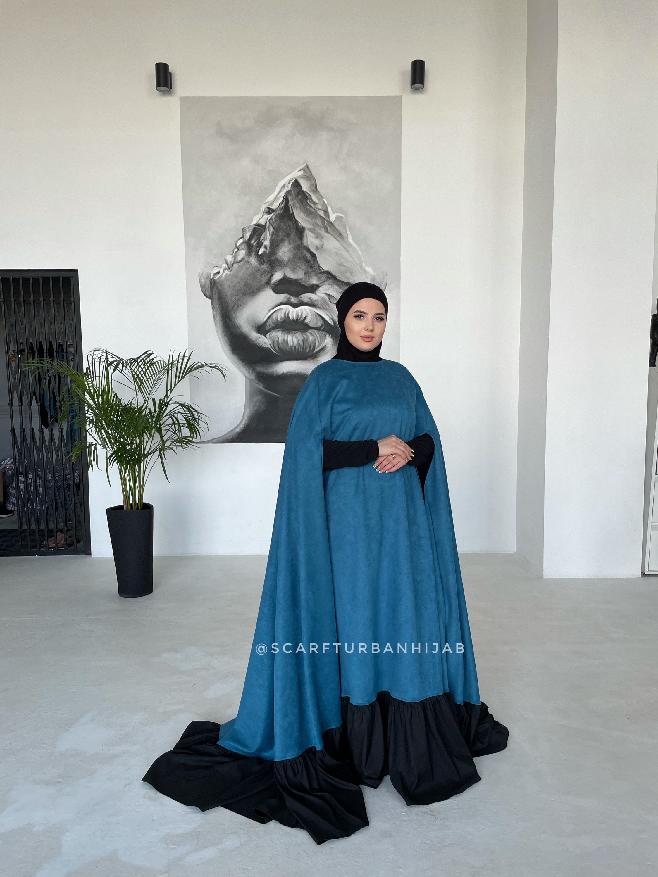 Suede Afghan Burqa, Turquoise Khimar Cape, Niqab, Full Long Hijab - Etsy
