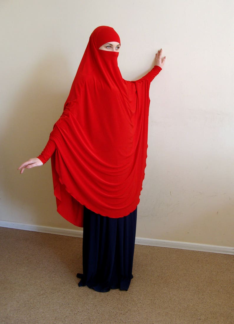 Transformer Red Khimar Niqab Burqa Cherry Niqab Traditional - Etsy