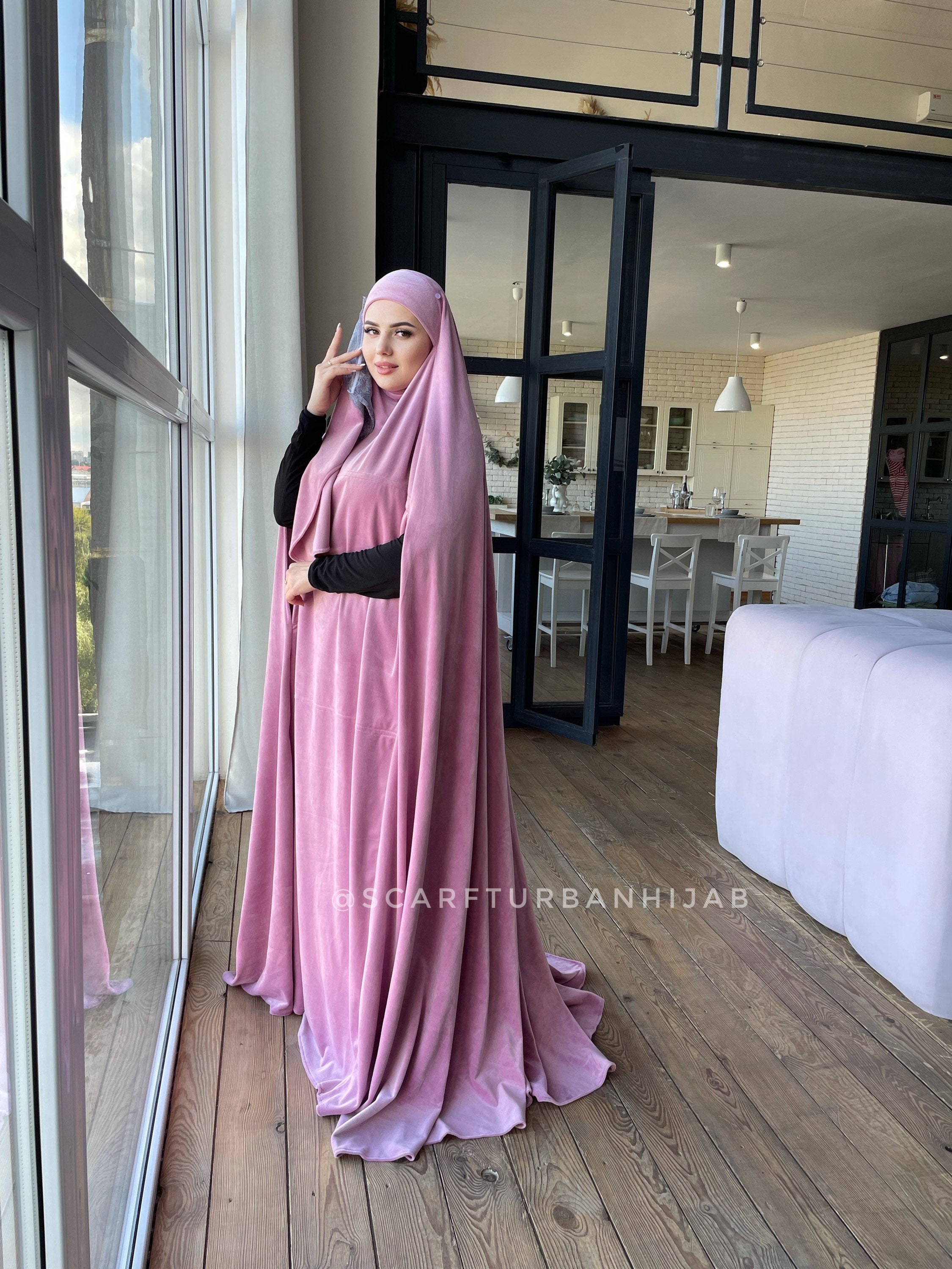 Warm Pink Afghan Burqa Plush Velour Khimar Cape Niqab Full - Etsy