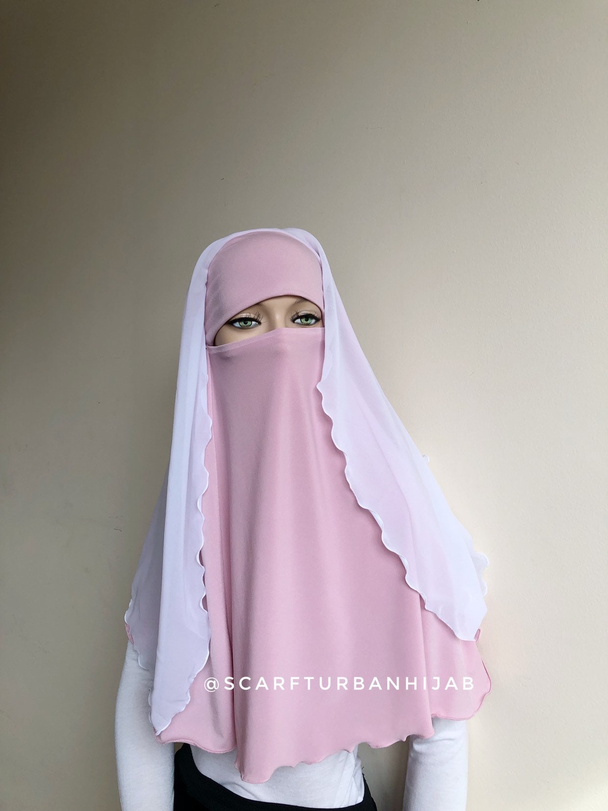 Pink Niqab Veil Niqab Transformer White Burqa Closed Face - Etsy Israel
