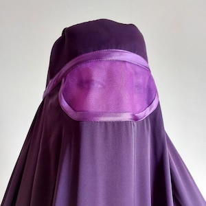 Eggplant Color Silk Afghan Burqa Cape Full Niqab Veil Saudi - Etsy