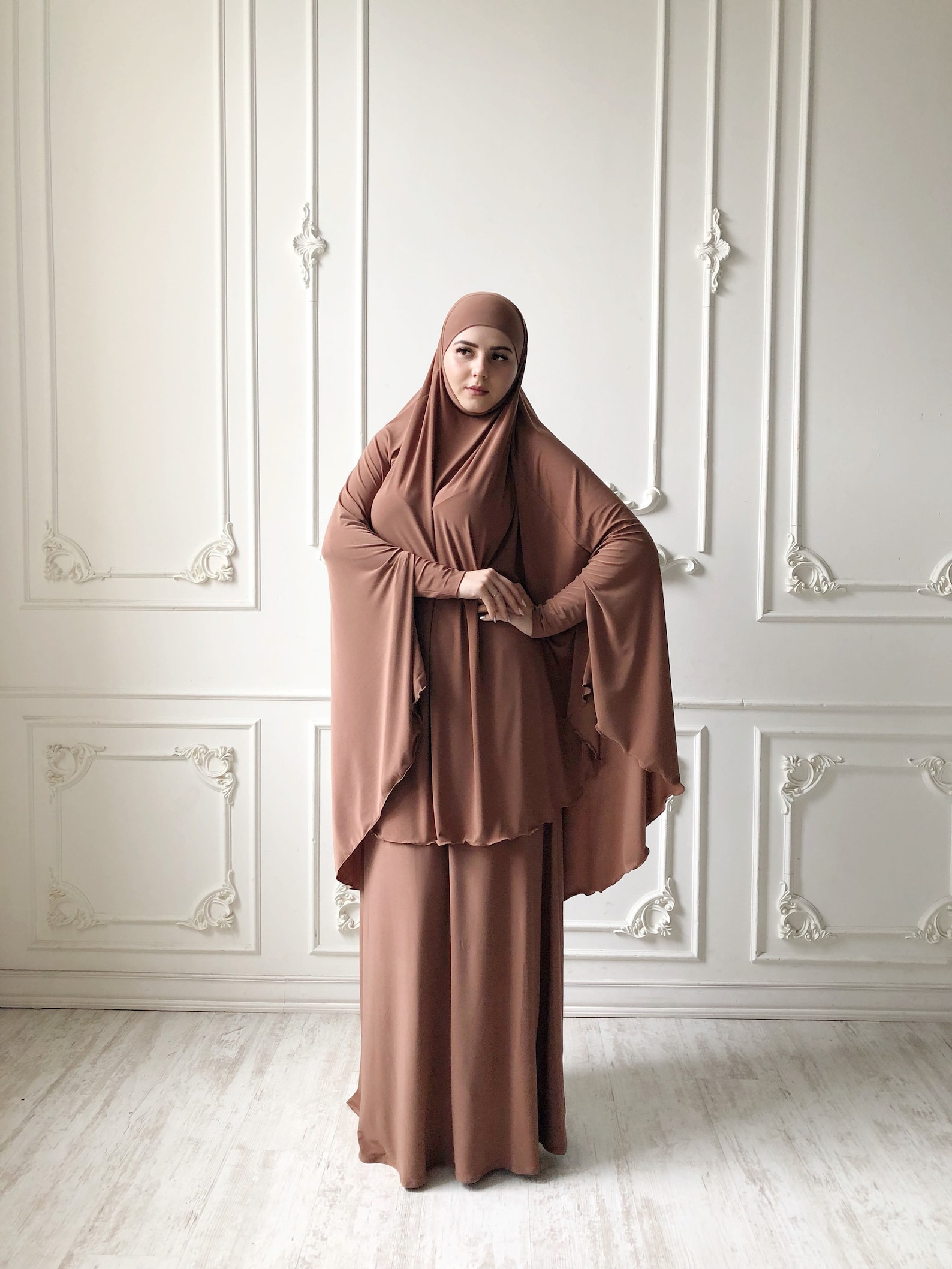 Brown Jilbab Suit With Skirt Transformer Khimar Niqab - Etsy