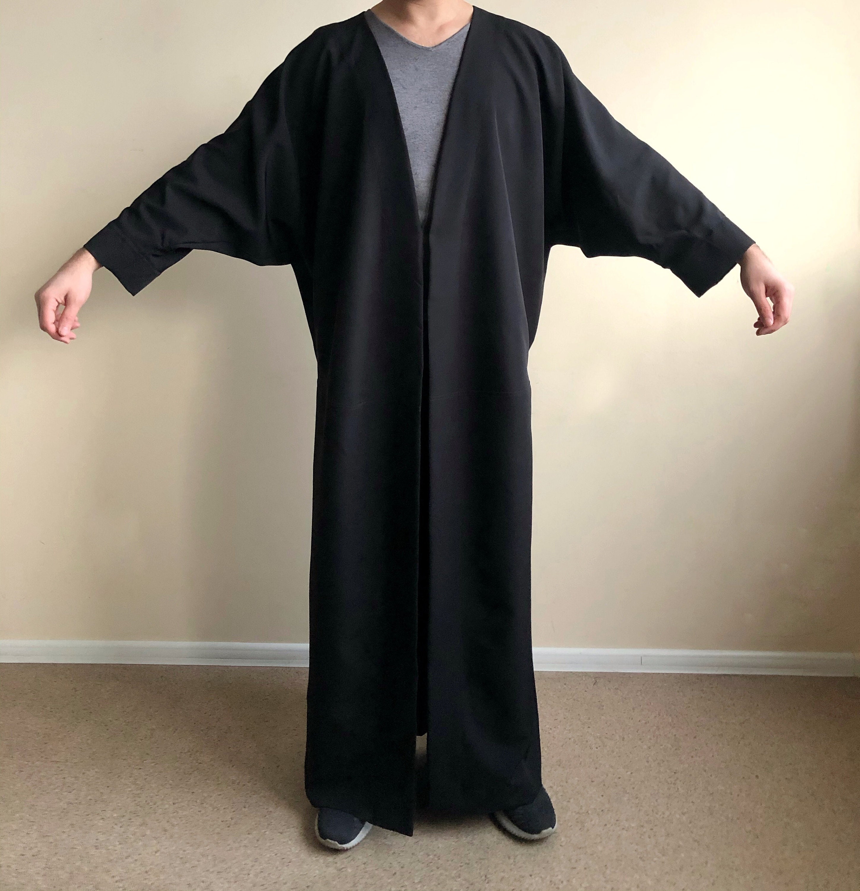 Men Black Cloak Coat , Islamic Men Clothing, Ritual Cape, Mula Sheikh ...