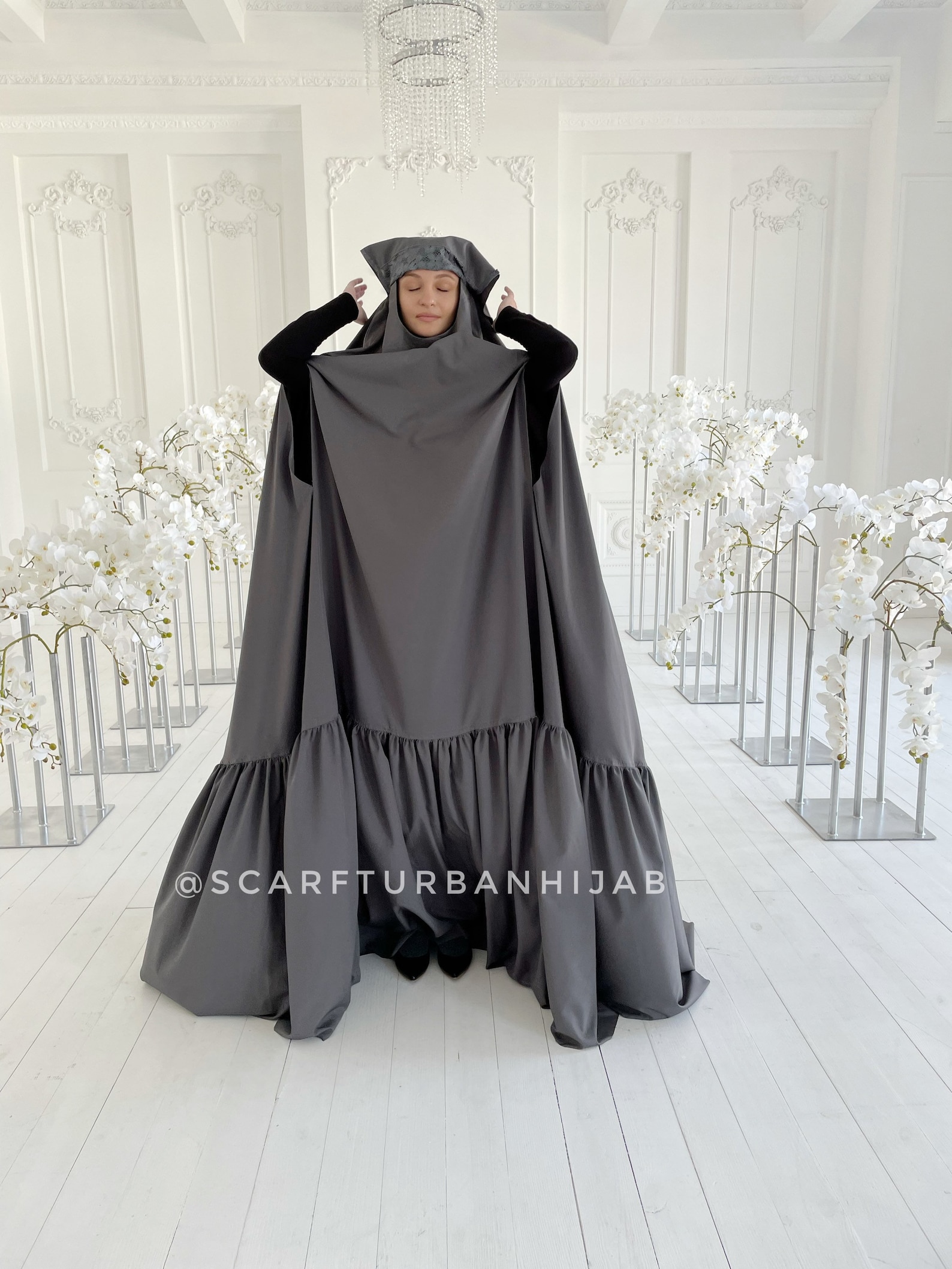 Gray Afghan Burqa Cape Traditional Chador Full Niqab Lace - Etsy