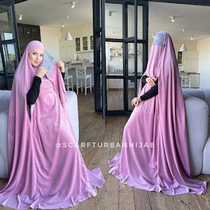 Warm Pink Afghan Burqa, Plush Velour Khimar Cape, Niqab, Full Long ...