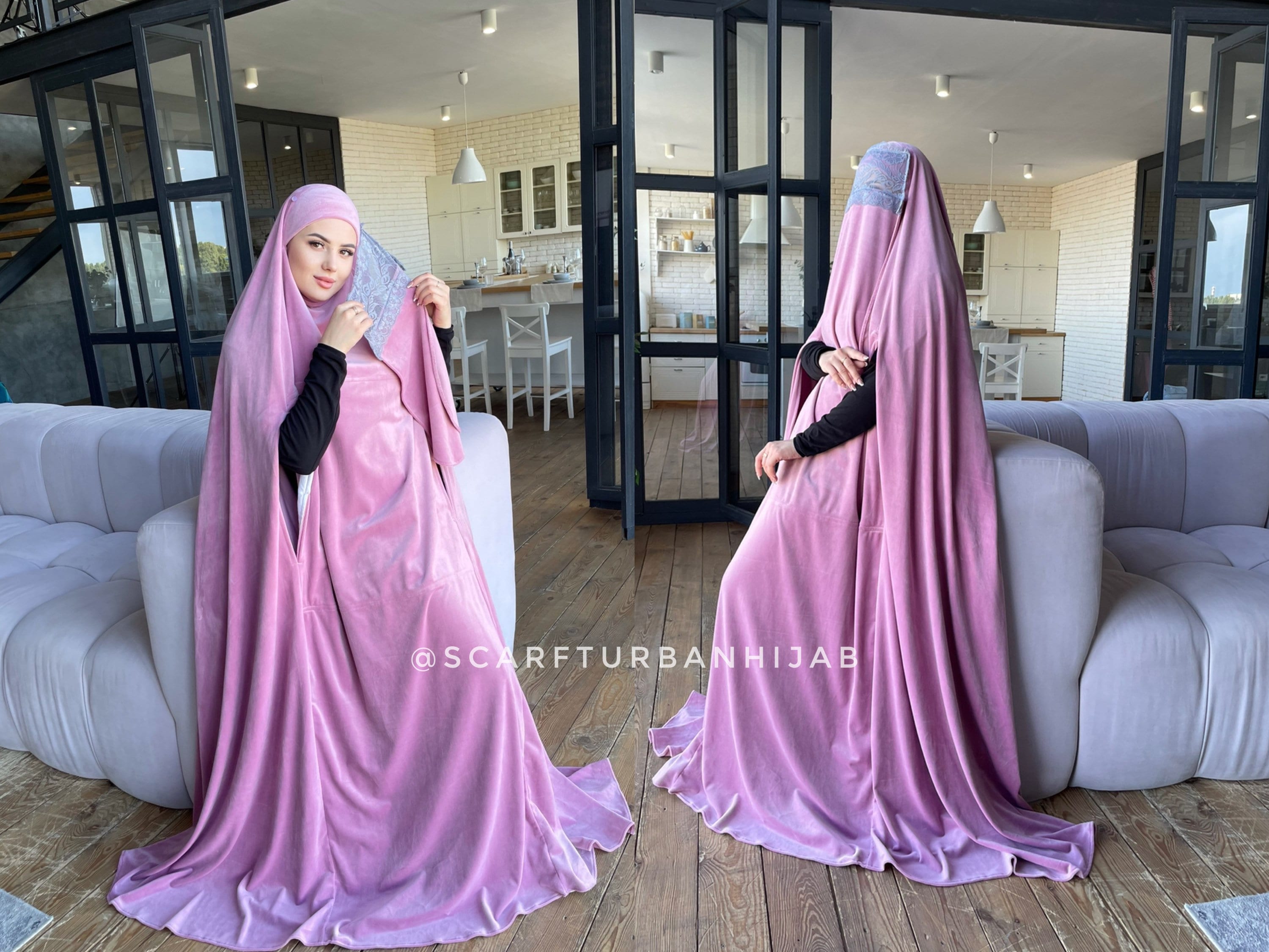 Warm Pink Afghan Burqa Plush Velour Khimar Cape Niqab Full - Etsy
