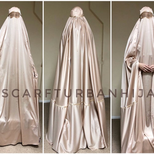 Burgundy Afghan Burqa Silk Khimar Cape Niqab Full Long | Etsy