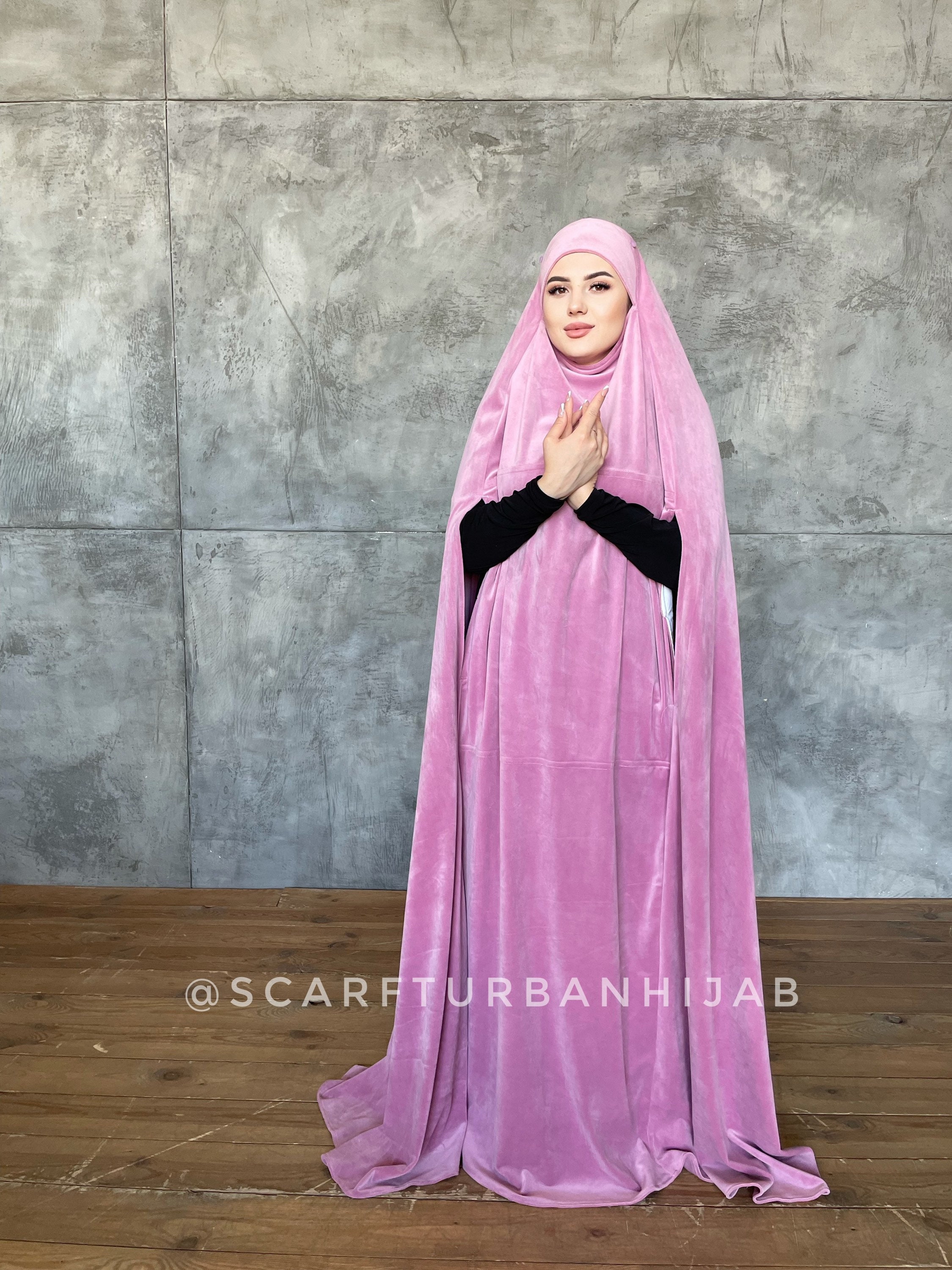 Warm Pink Afghan Burqa Plush Velour Khimar Cape Niqab Full - Etsy