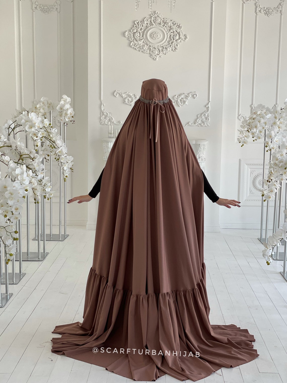 Brown Afghan Burqa Cape Traditional Chador Full Niqab Lace | Etsy