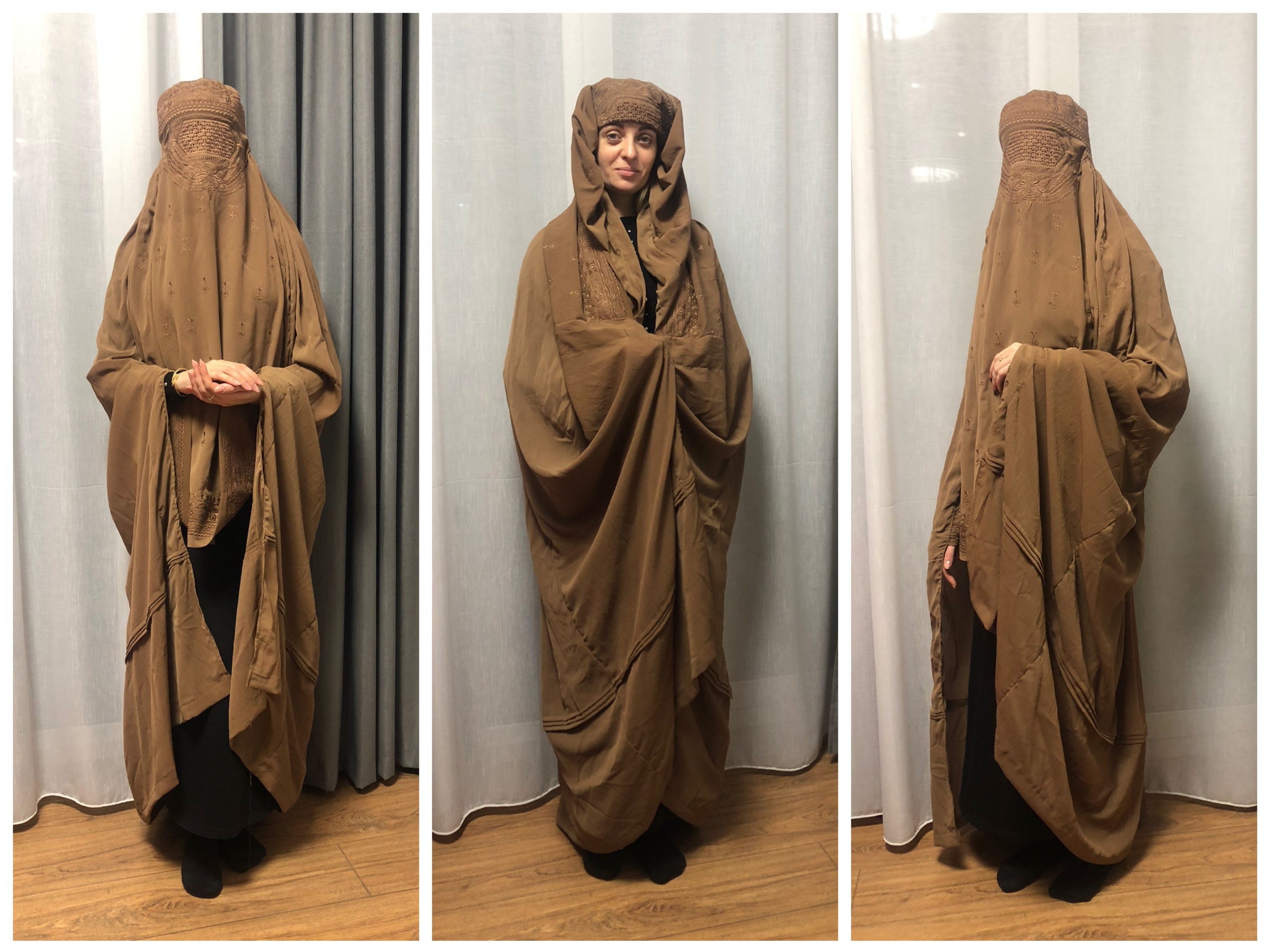 Brown Beige Afghan Burqa, Traditionally Patan Clothing, Chador, Chadar ...