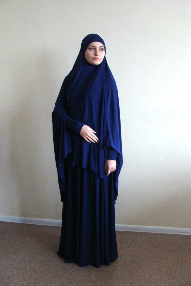 Dark Blue Khimar Niqab Transformer Navy Blue Traditional - Etsy UK