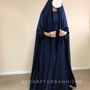 Elegant Burqa Suit, Silk Satin Muslim Dress, Wide Long Khimar Cape - Etsy