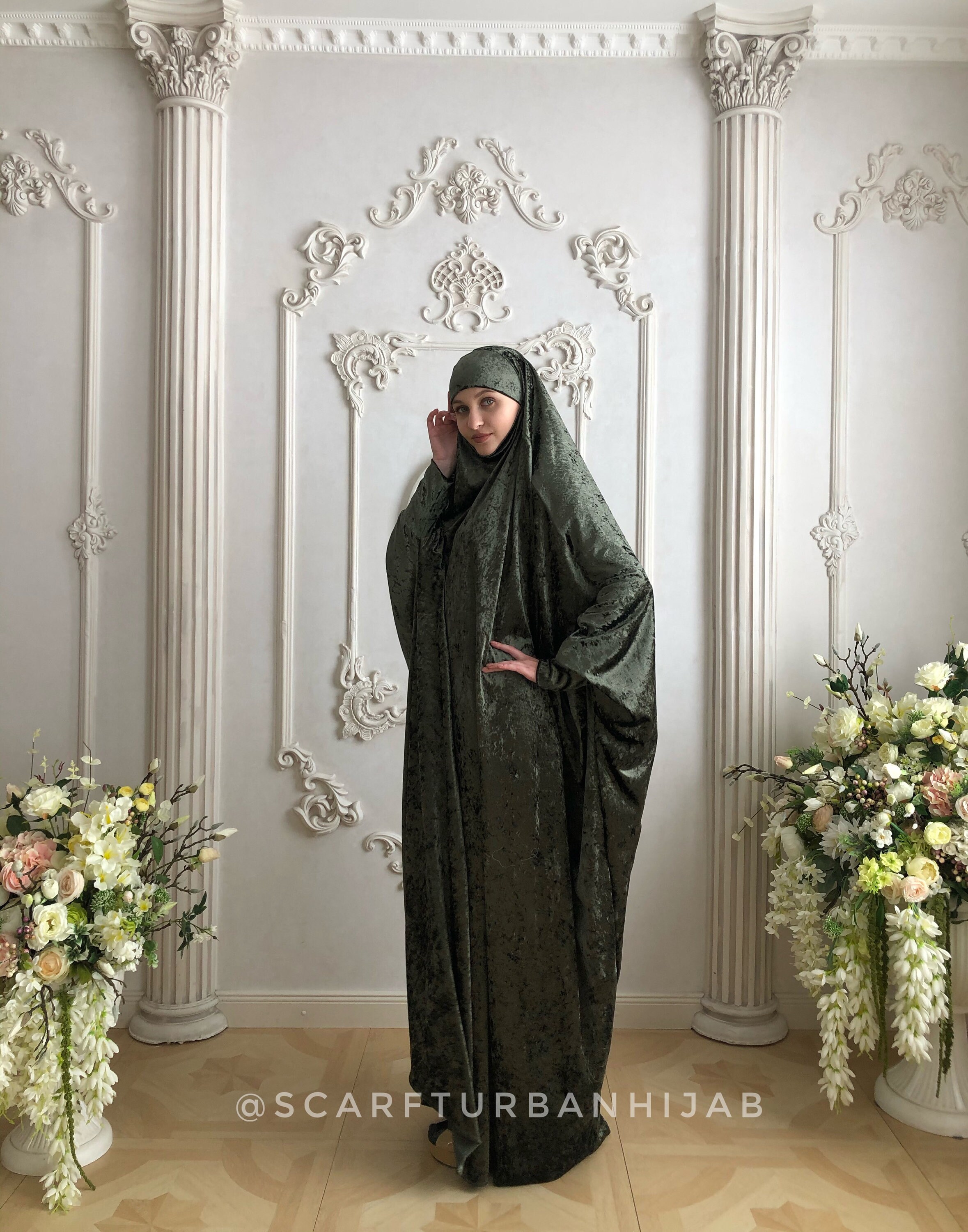 Khaki Velvet Khimar, Muslim Dress, Transformer Jilbab Nikab ...
