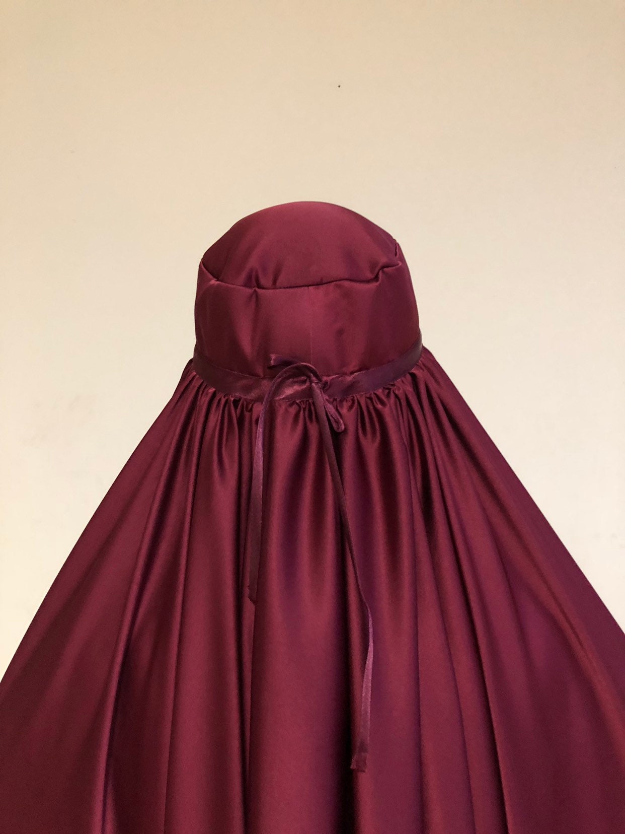 Burgundy Afghan Burqa Silk Khimar Cape Niqab Full Long - Etsy