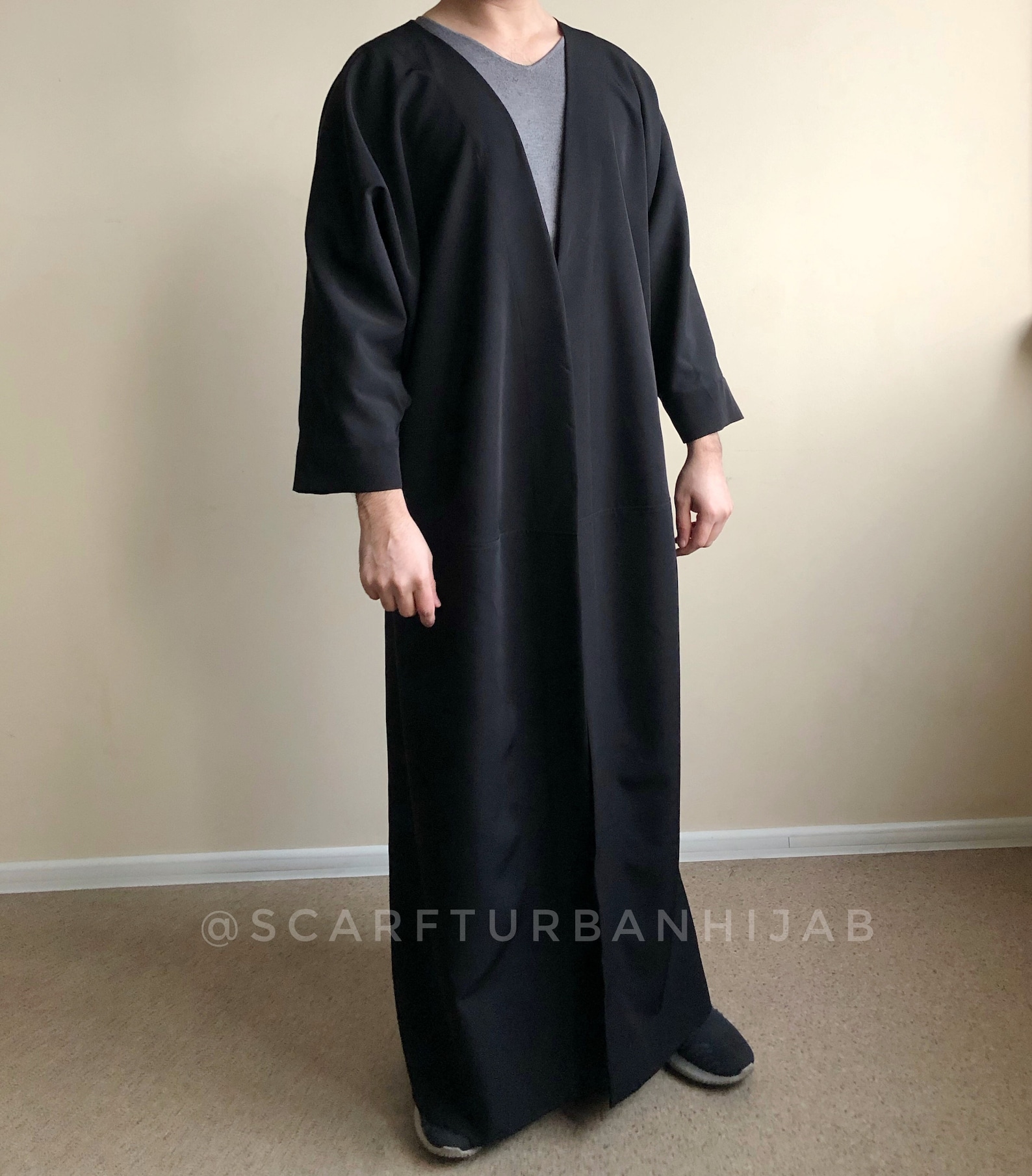 Men Black Cloak Coat , Islamic Men Clothing, Ritual Cape, Mula Sheikh ...