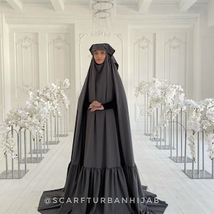 Gray Afghan Burqa Cape, Traditional Chador, Full Niqab , Lace Nikab ...