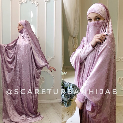 Blush Pink Long Burqa Muslim Noir Niqab Islamic Hijab | Etsy
