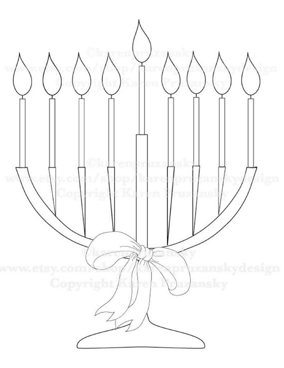 Hanukkah Menorah Coloring Pages