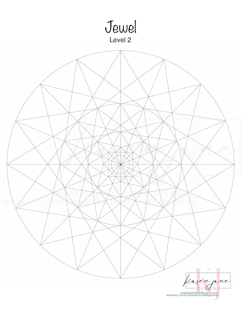 Mandala Template for Procreate: Jewel Design Digital Mandala Grid ...