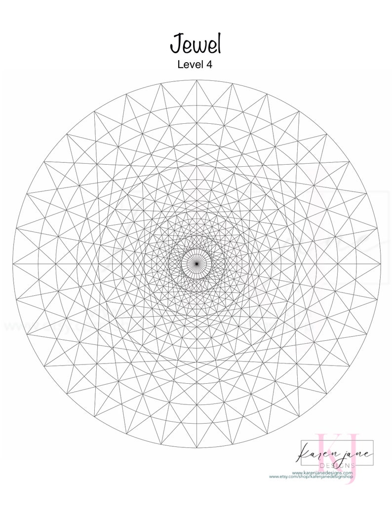 Mandala Template for Procreate: Jewel Design Digital Mandala Grid ...