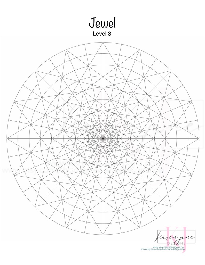 Mandala Template for Procreate: Jewel Design Digital Mandala Grid ...