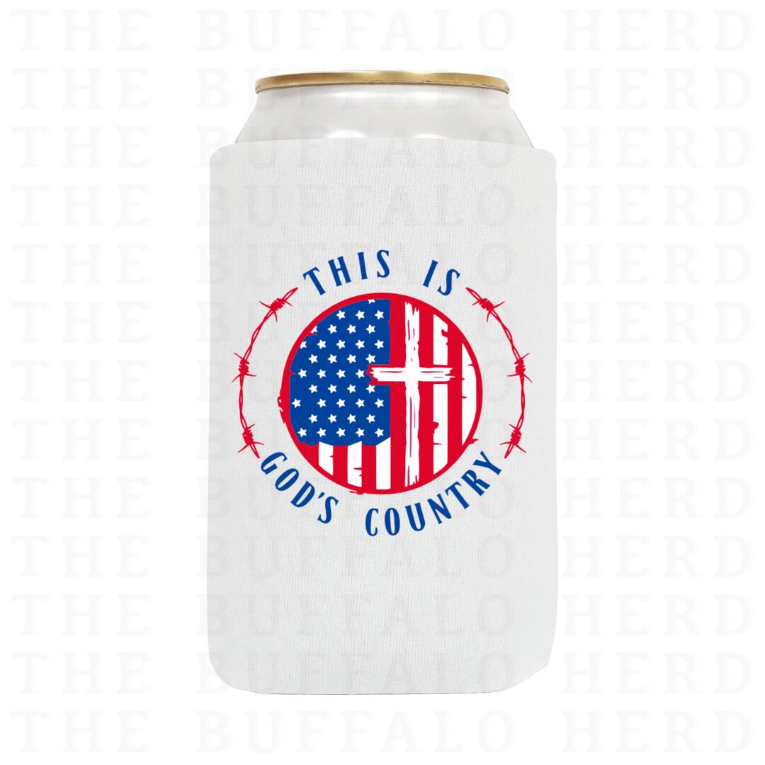 God's Country Beer Can Holder | Country Beverage Holder | American Flag ...