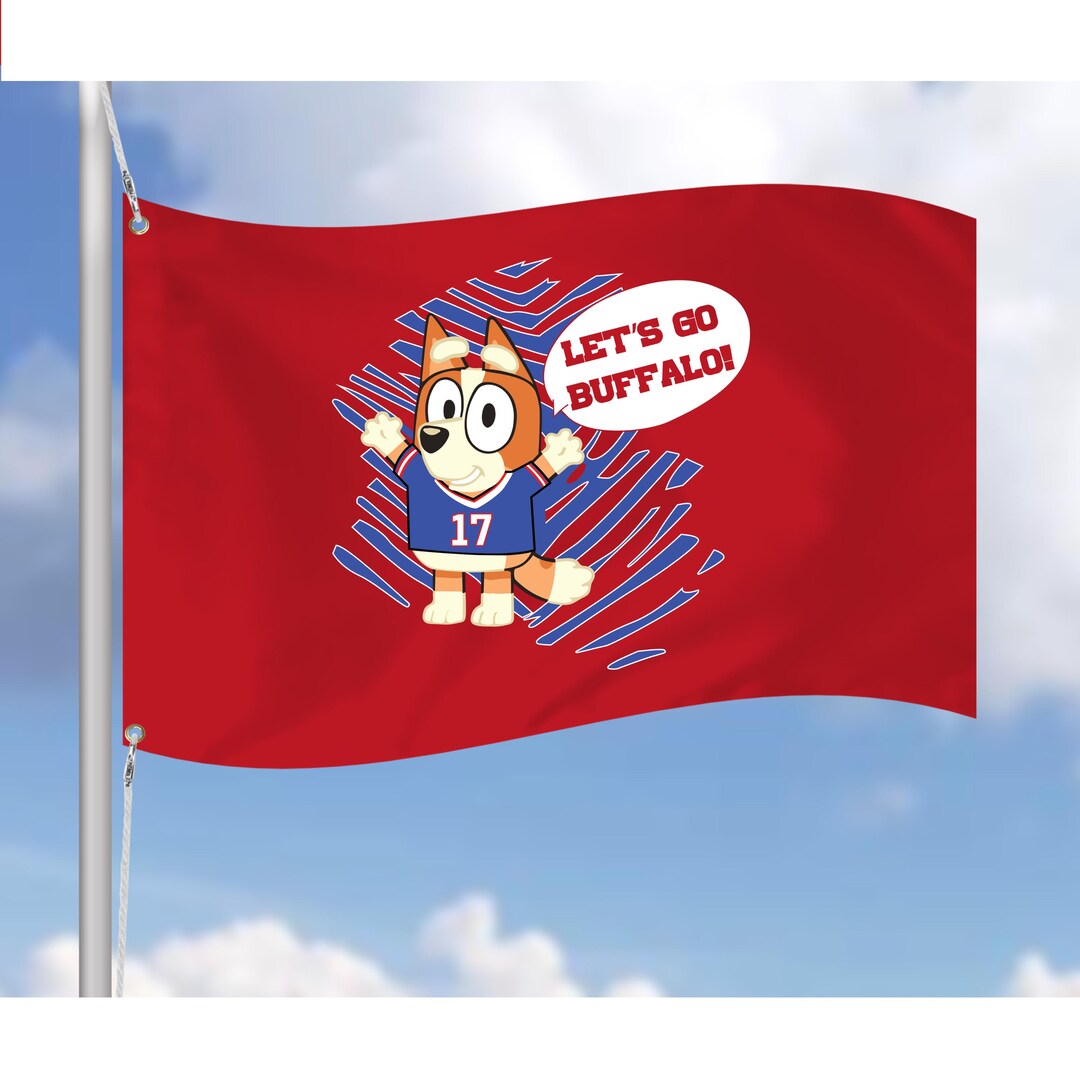 Bingo Lets Go Buffalo Flag, Buffalo Football Bluey Party Decor, Kids ...