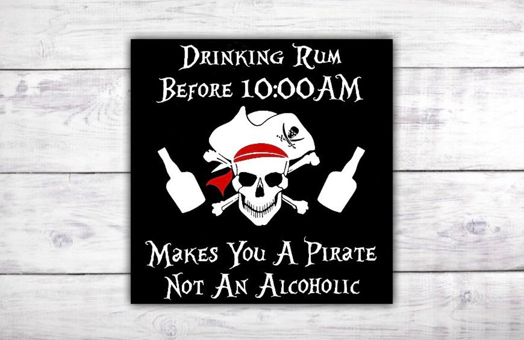 Drinking Rum Pub Sign Skull Cross Bones Wood Bar Sign - Etsy