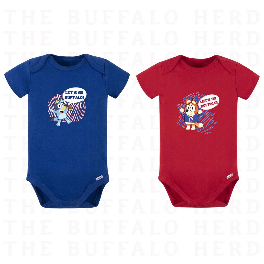 Bluey Bingo Buffalo Football Baby Bodysuit, 716 Baby Buffalo NY Gift ...