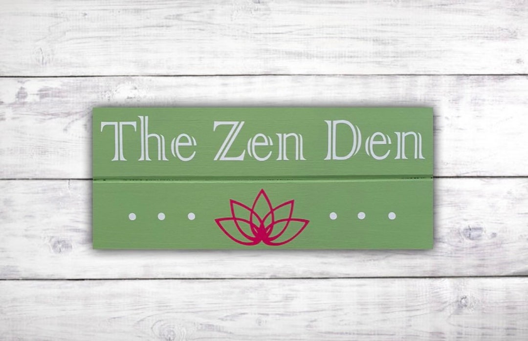 The Zen Den Wooden Door Hanger | Lotus Flower Decor | Chakra Art ...