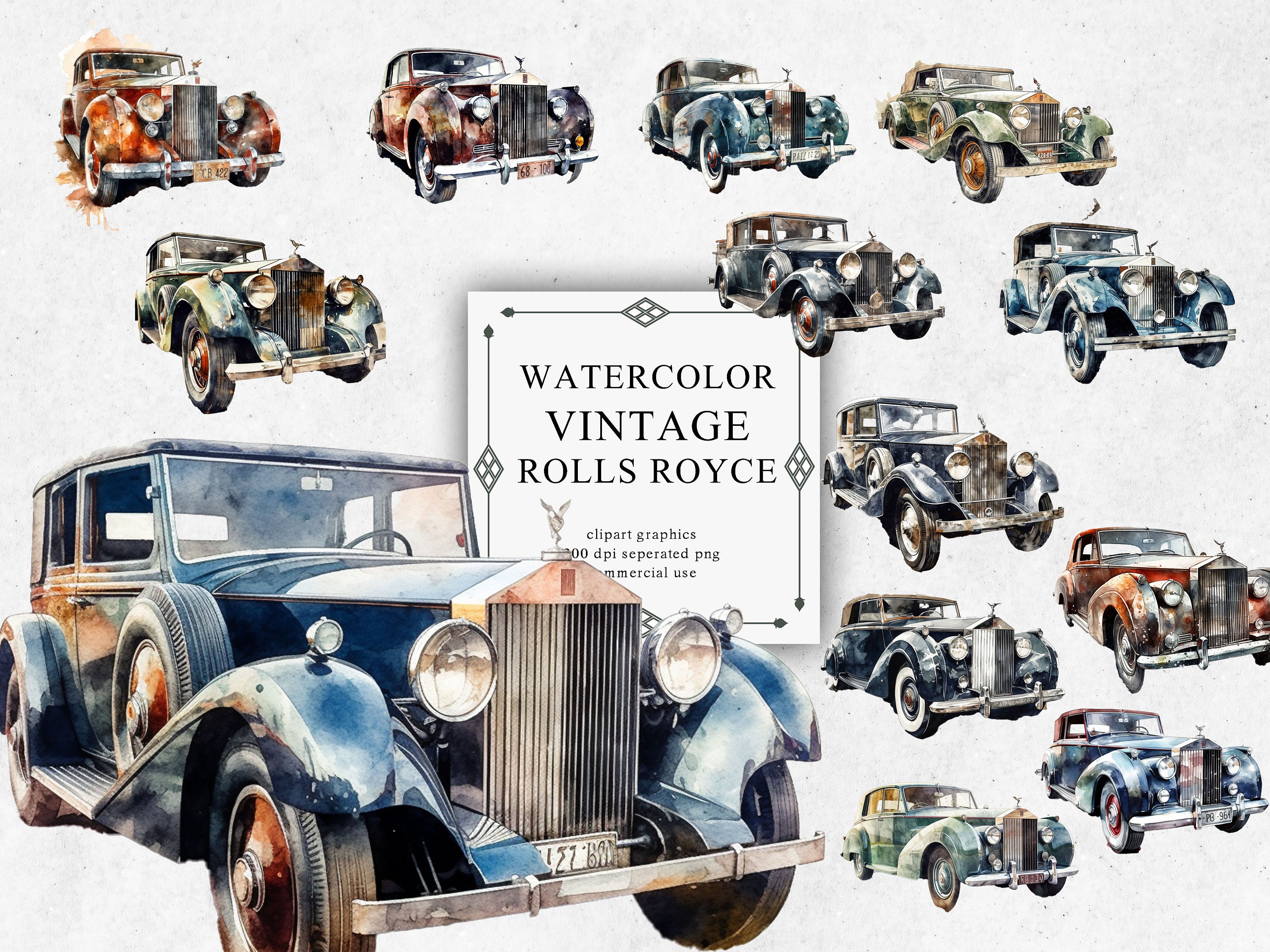 19 Rolls Royce Clipart Set in Transparent PNG - Vintage Rolls Royce ...