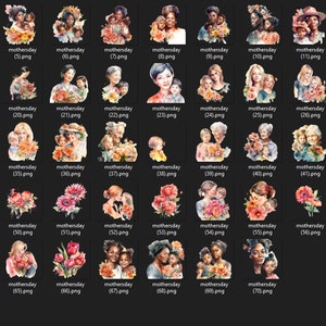 MEGA Bundle - 70 Mother's Day Clipart Watercolor Png Graphics Images ...