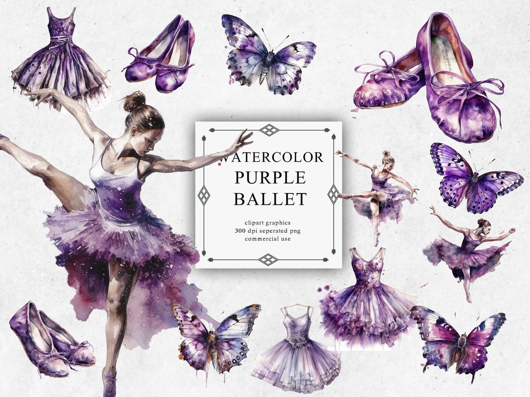 13 Purple Ballerina Clipart Set in Transparent PNG - Purple Ballerina ...