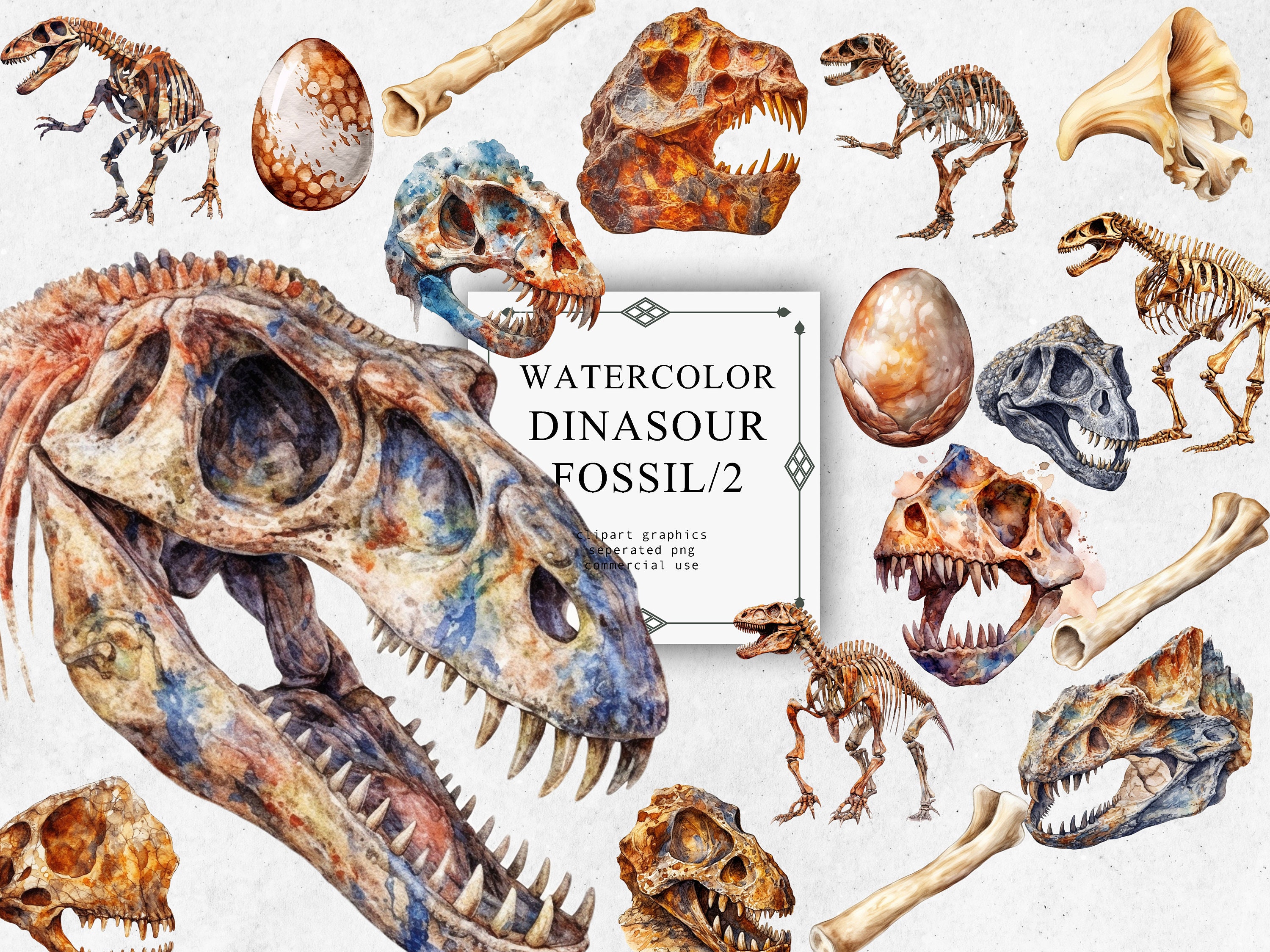 Dinasour Fossil Clipart Set 2 in Transparent PNG - Dinasour Fossil ...