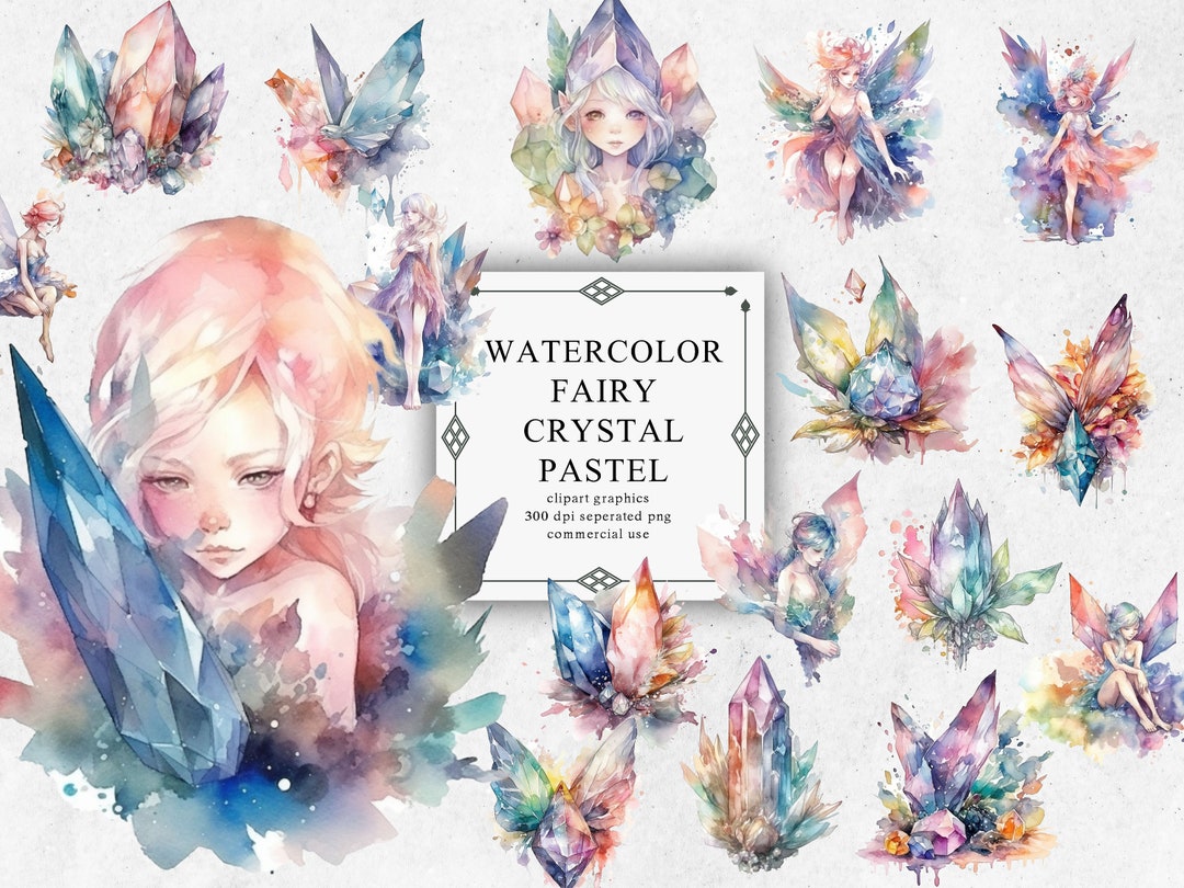 20 Fairy Crystal Clipart Set in Transparent PNG - Fairy Crystal ...