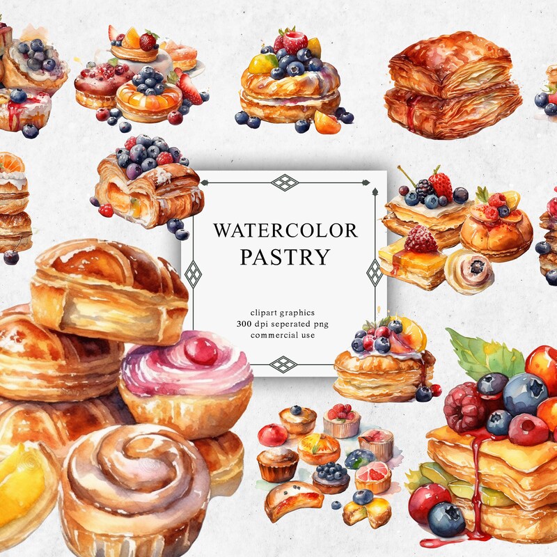 Pastry Watercolor - Etsy