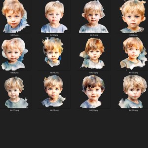Cute Kid Clipart Set in Transparent PNG - Cute Kid Watercolor Digital ...