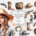 30 Western Clipart Set in Transparent PNG - Western Watercolor Digital ...