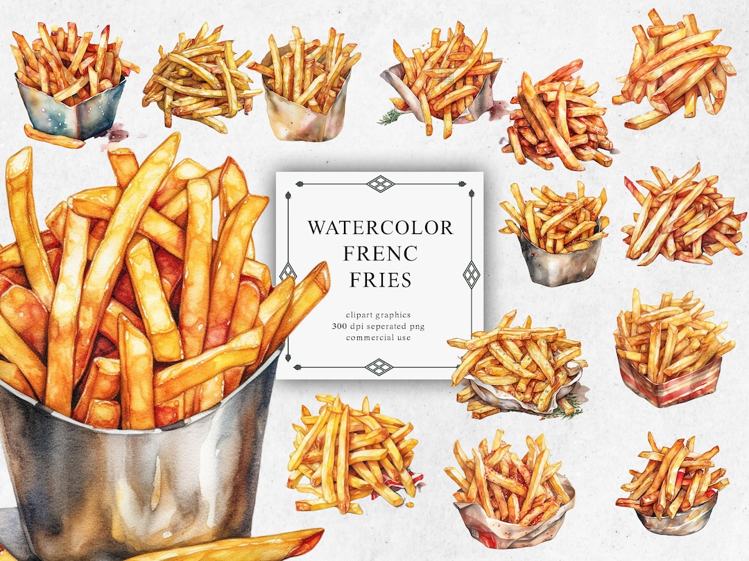 20 French Fries Clipart Set in Transparent PNG - French Fries ...