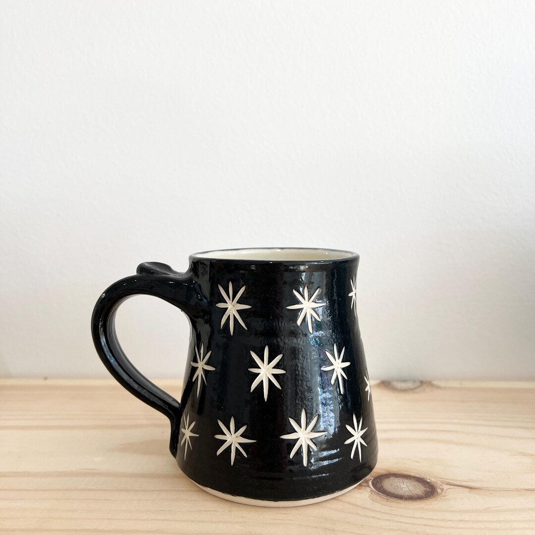 Handmade Mug - Black and White Pottery - Coffee Mug - Unique Gift ...