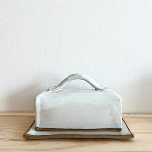 Handmade White Ceramic Butter Dish: Kitchen Pottery Tray - Etsy