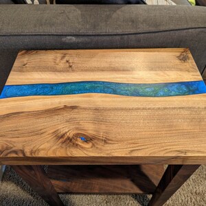 Walnut Resin River Side Table - Etsy